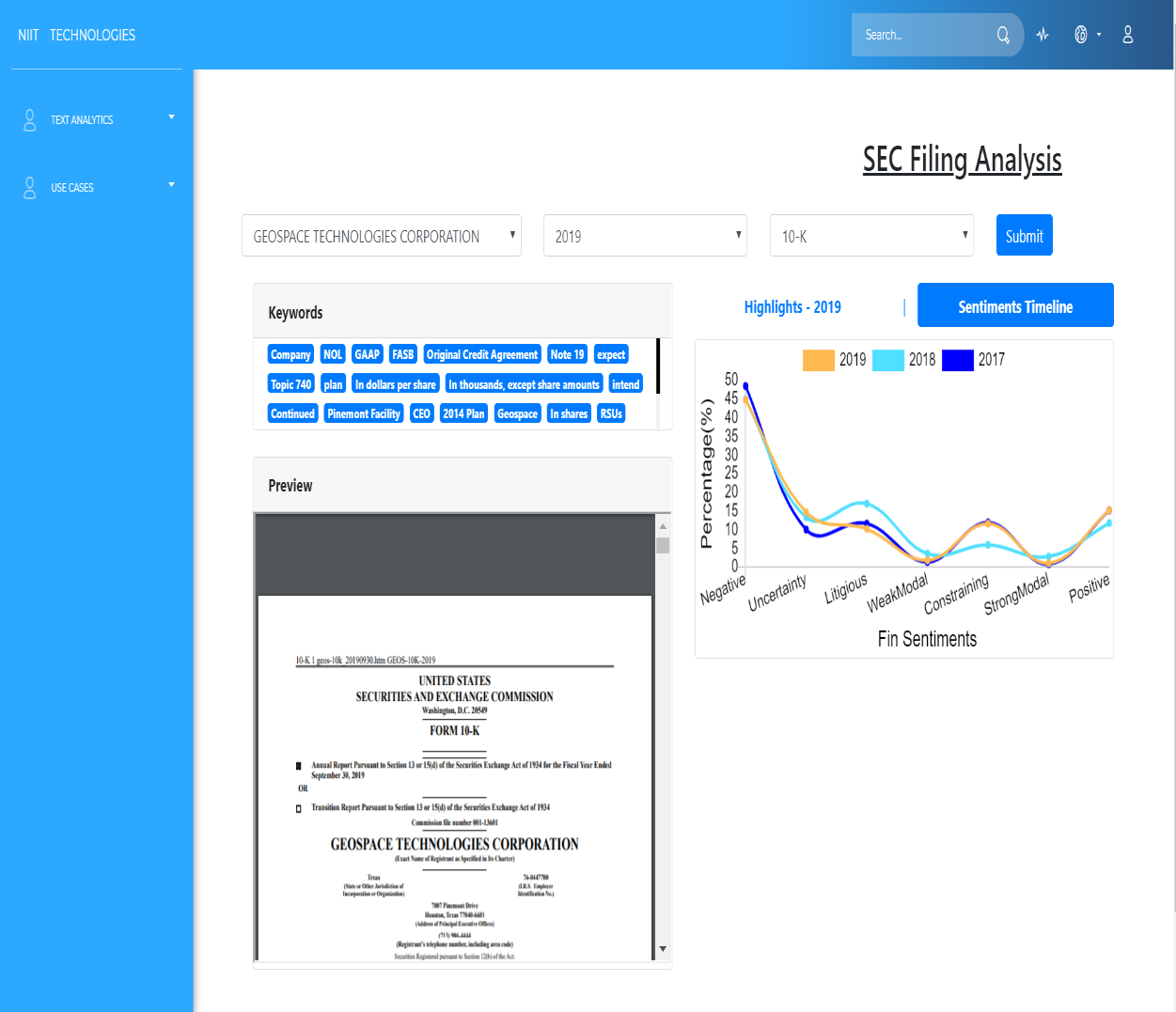 Text Summarization And Financial Sentiment Evaluation From Sec Filling