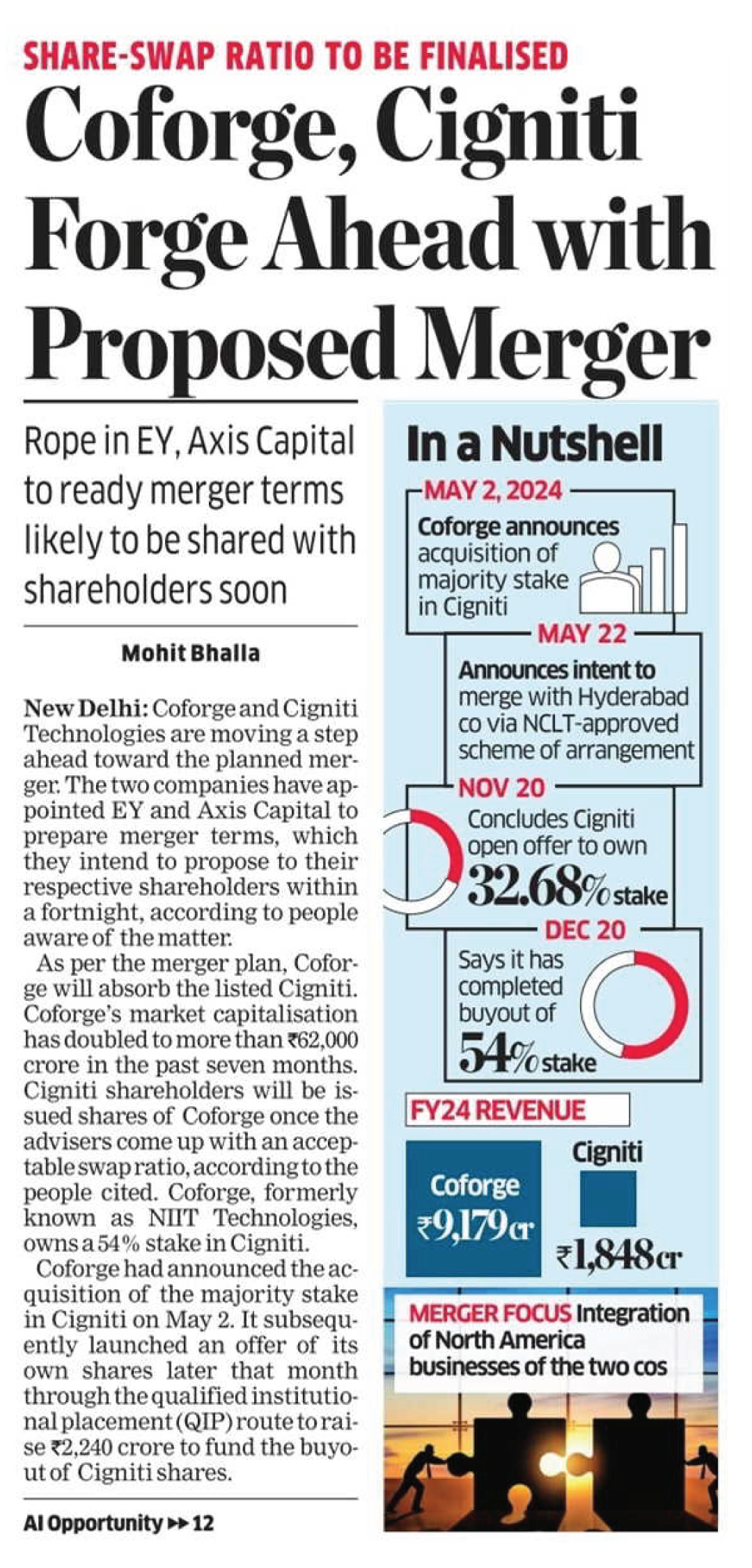 Coforge, Cigniti forge ahead with proposed merger