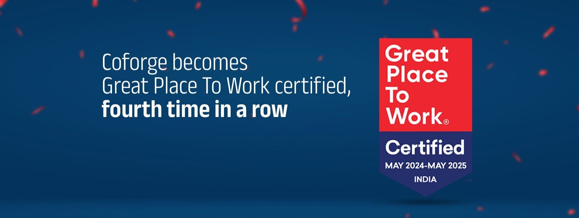 Coforge Certified as Great Place To Work for the Fourth Consecutive Year